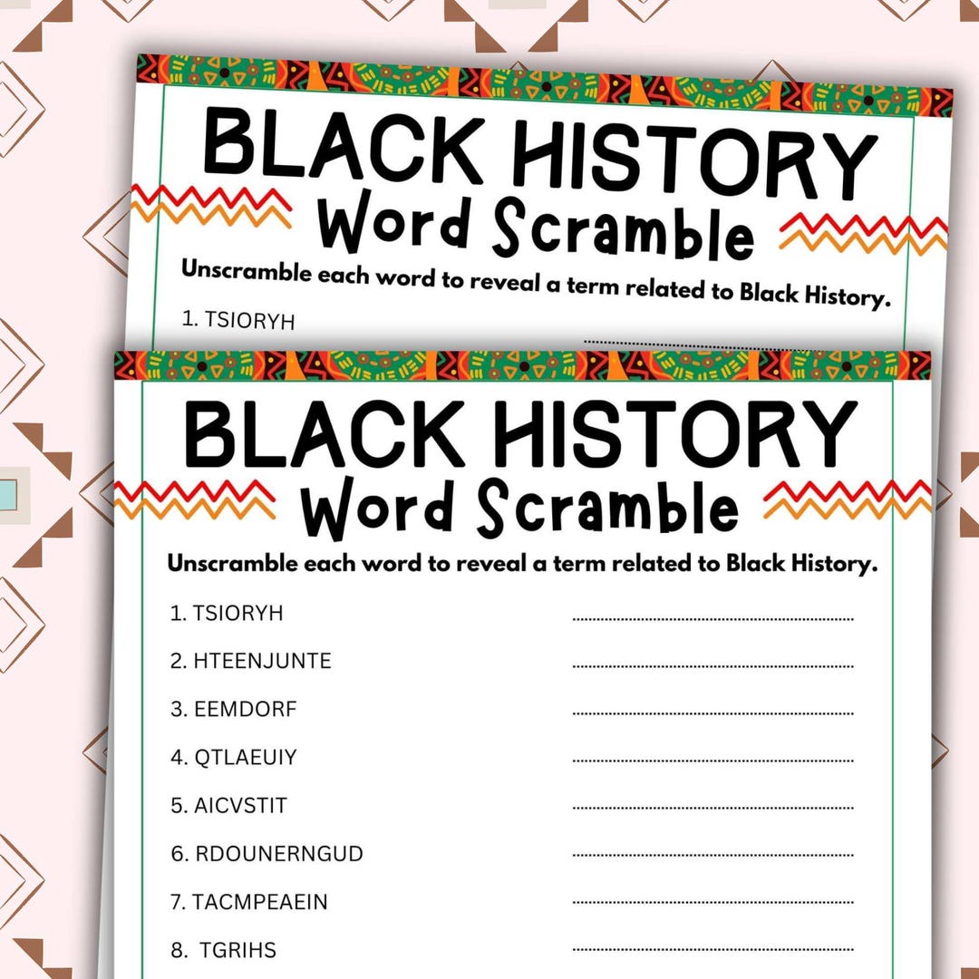 Black History Month Word Scramble Game | African American History ...