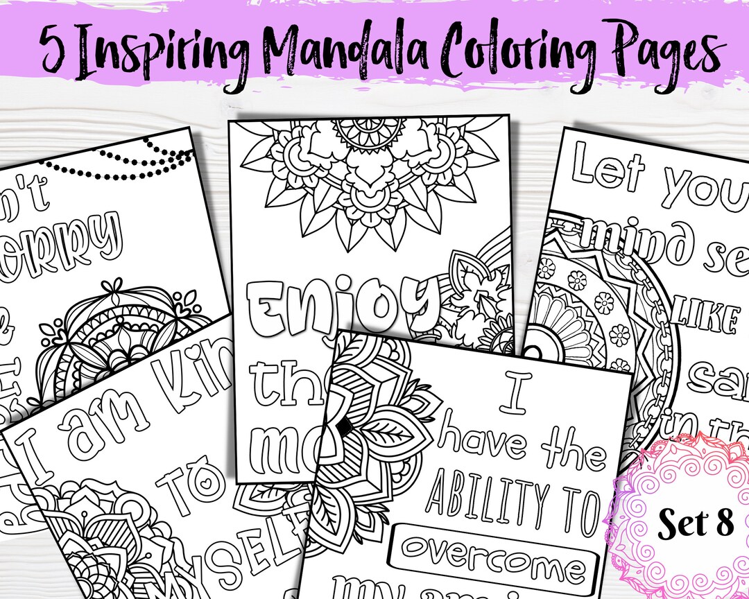 Motivational Quotes Coloring/mandala Coloring Pages/digital/instant ...