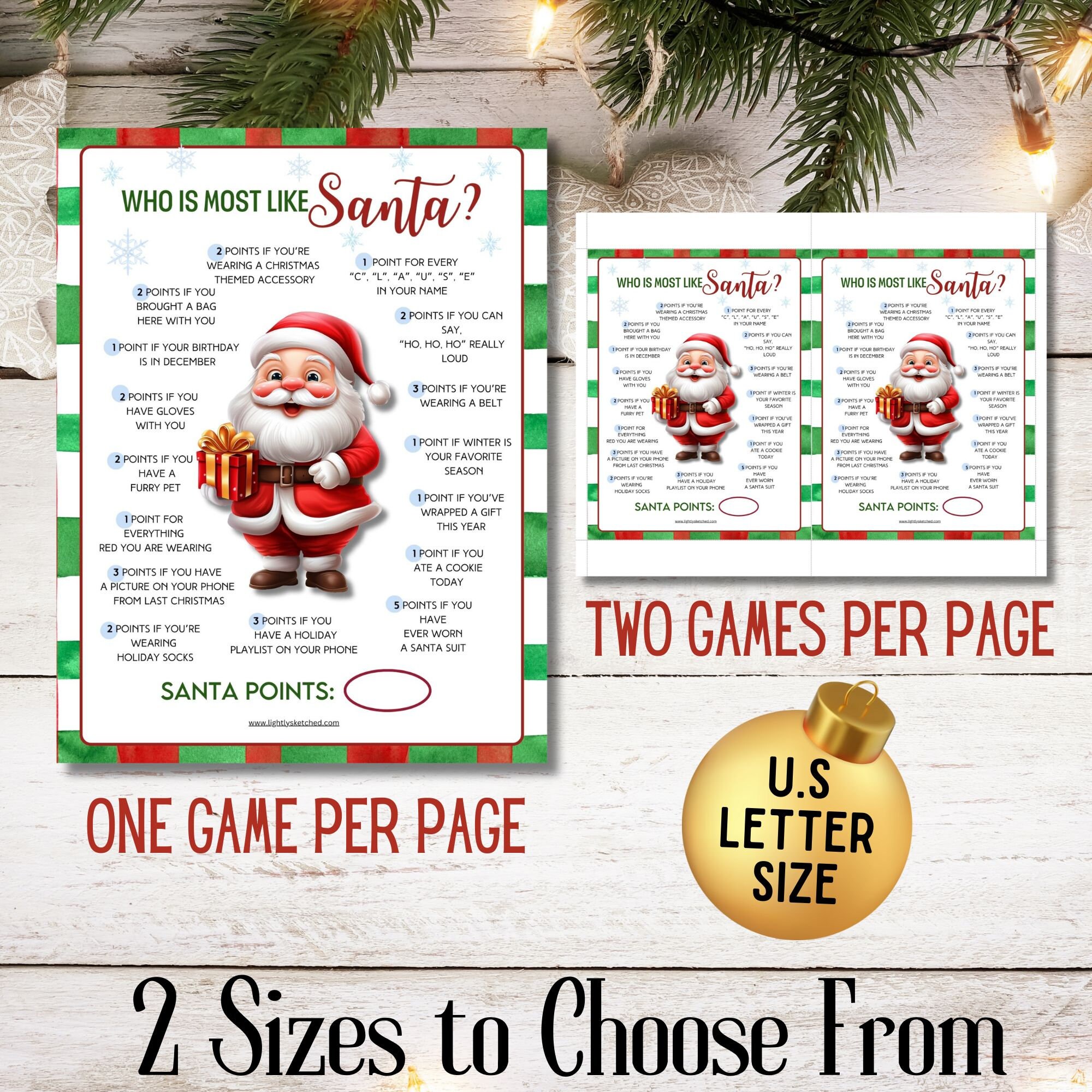Who is Most Like Santa, Christmas Game Printable, 2023 Christmas Game ...