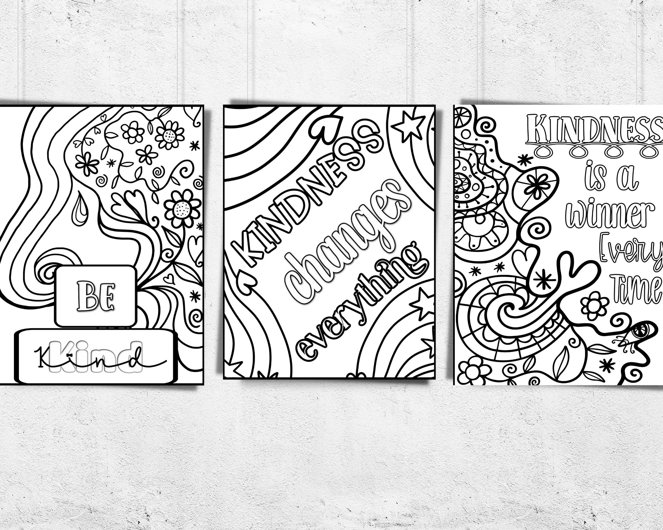 Kindness Coloring Pages Set 2/digital/instant Download/teaching ...