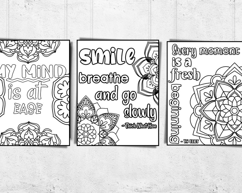 Mental Health Coloring Printables/mandala Coloring Pages/digital ...