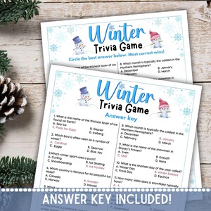 Winter Trivia Game | Printable Winter Games | Winter Game for Adults ...