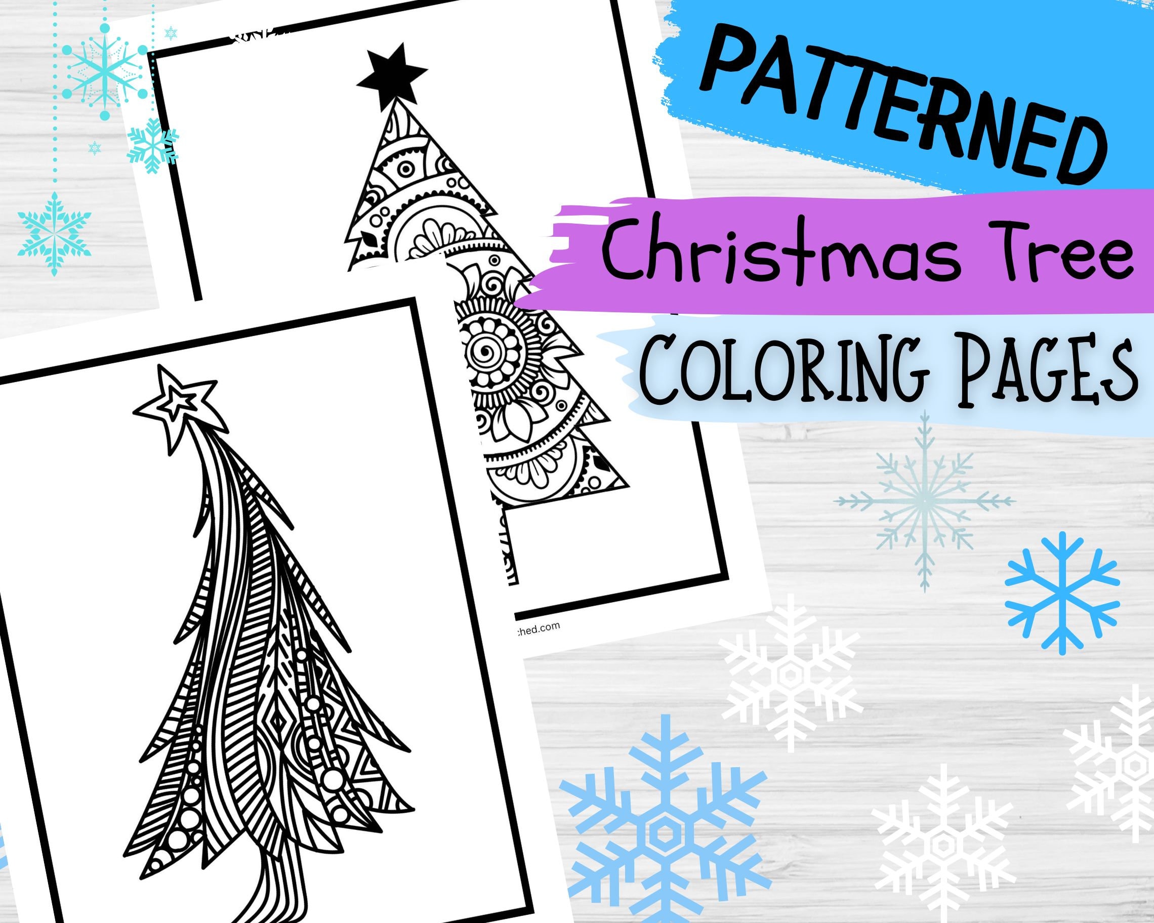 Christmas Tree Zentangle Coloring Pages/zentangle Activities for Kids ...