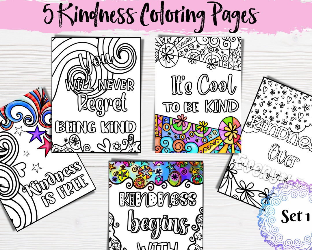 Printable Kindness Coloring Pages/ Teaching Kindness/ Digital/instant ...
