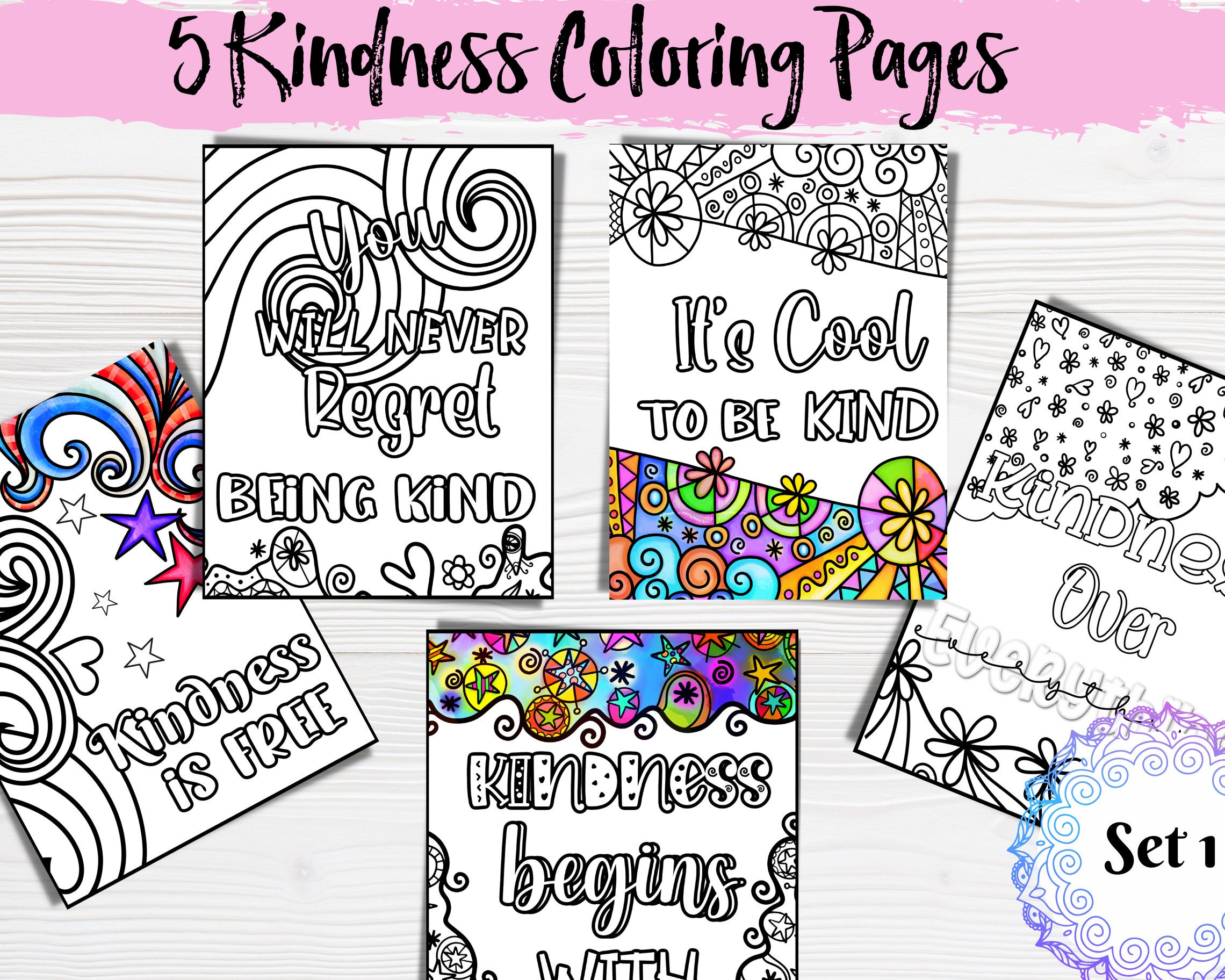 Printable Kindness Coloring Pages/ Teaching Kindness/ Digital/instant ...
