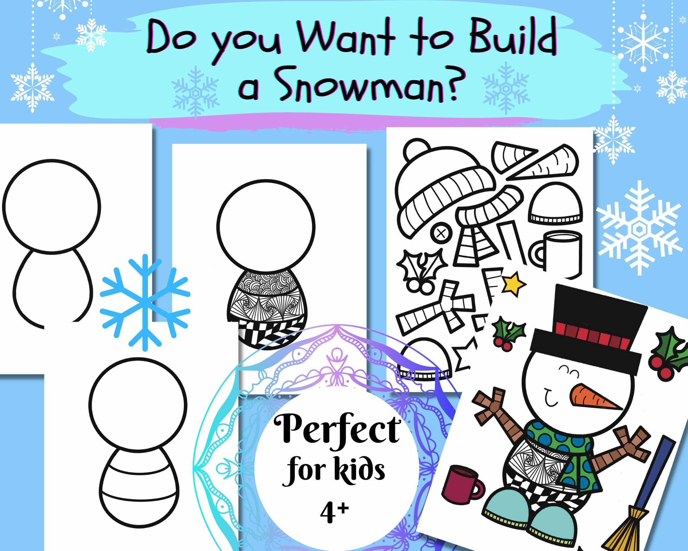 Snowman Activity/ Build a Snowman/ Zentangle Activity/ Easy Zentangles ...