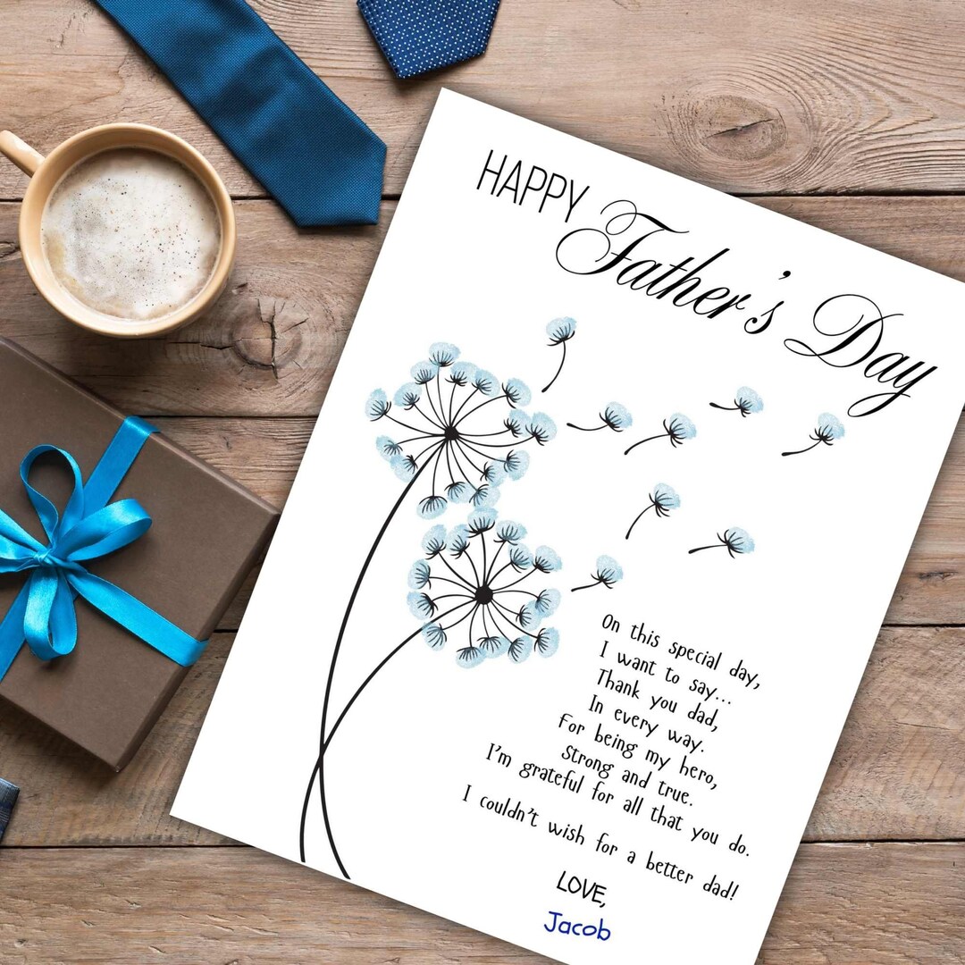 Fathers Day Fingerprint Craft, Fathers Day Printable, Fathers Day Poem ...