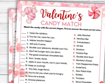 Valentine’s Day Candy Match, Candy Match Game, Valentine's Party Games ...