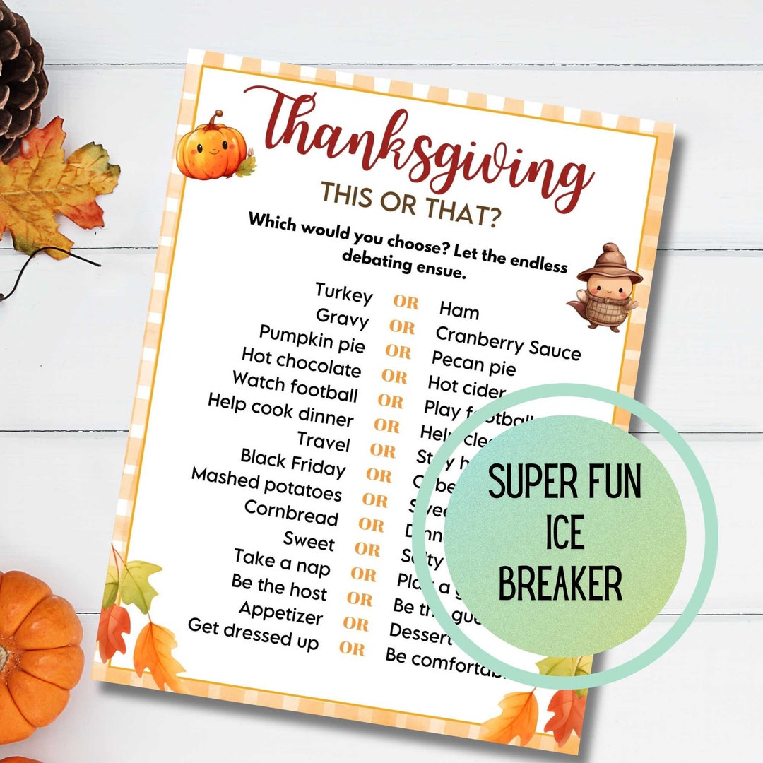 Thanksgiving Trivia Game, Thanksgiving This or That, Turkey Trivia Game ...