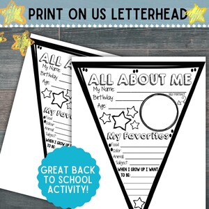 All About Me Banner First Day of School Printable Back to School ...