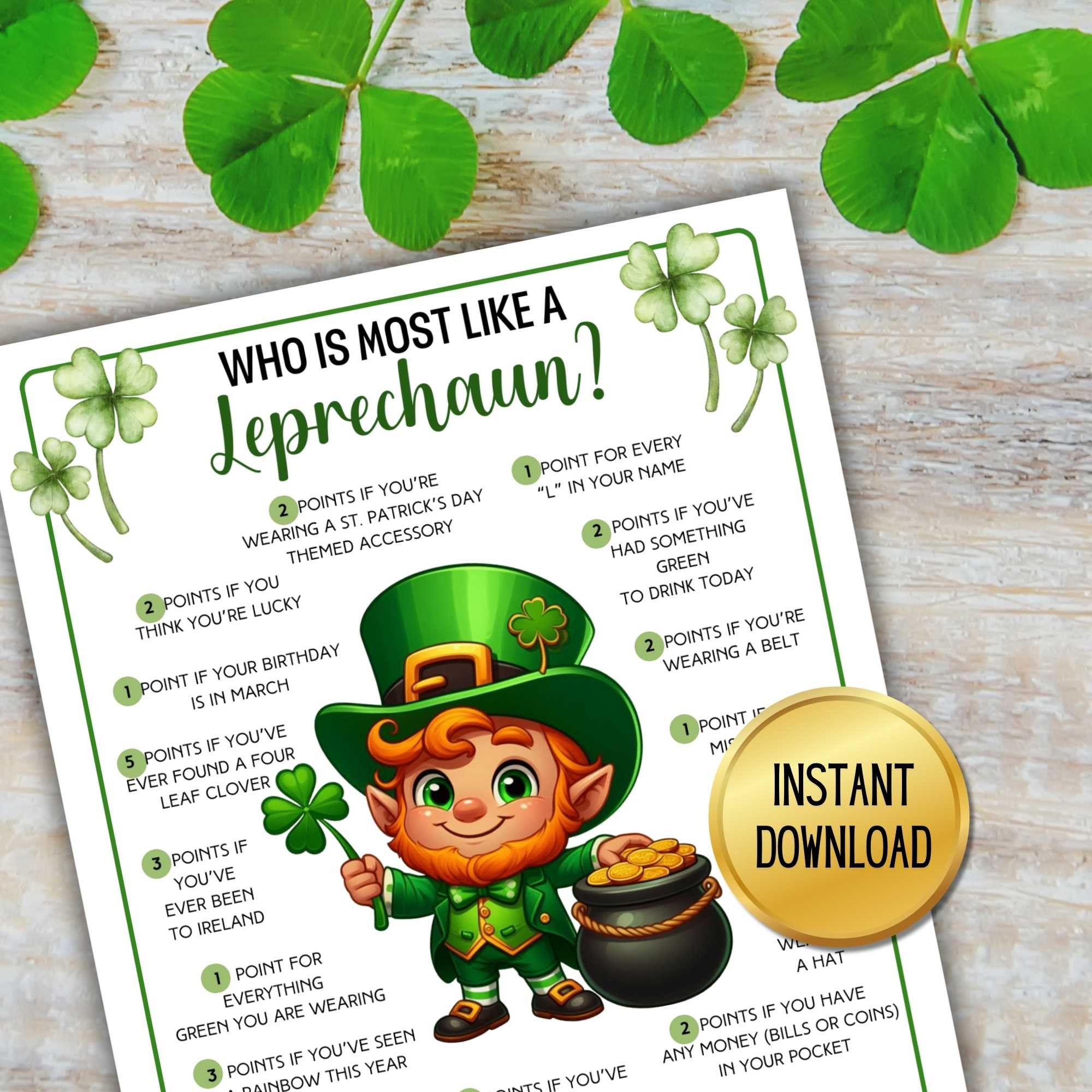 St. Patrick’s Day Games, Who is Most Like a Leprechaun, Fun St. Patrick ...