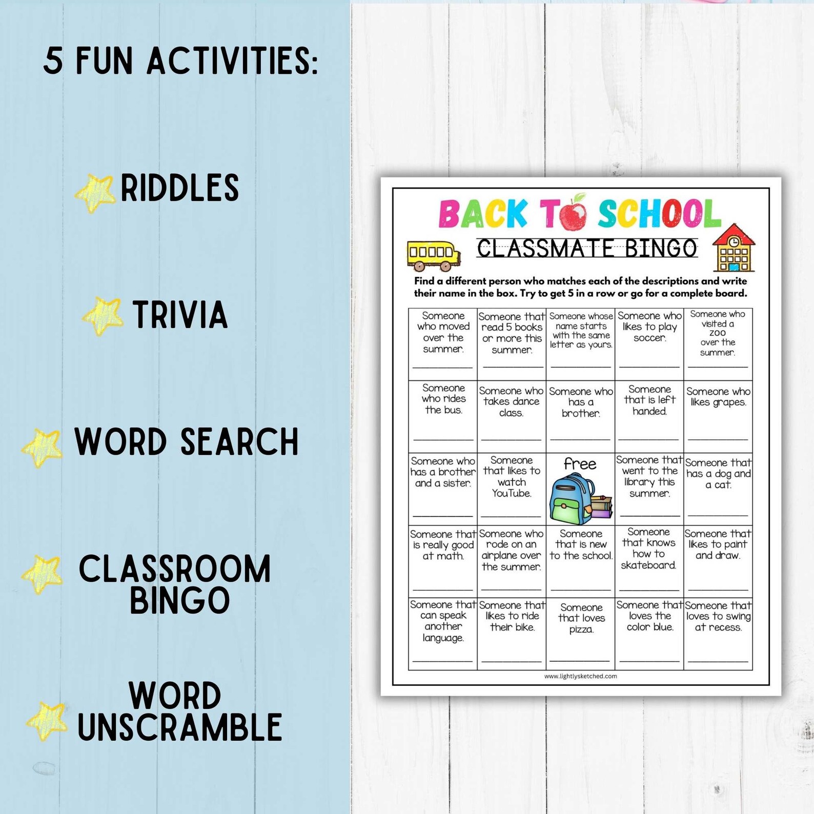 Back to School Bundle, Printable First Day of School Activities ...