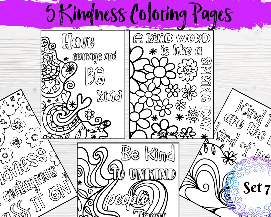 Kindness Activity/ Kindness Coloring Pages/ Digital/instant Download ...