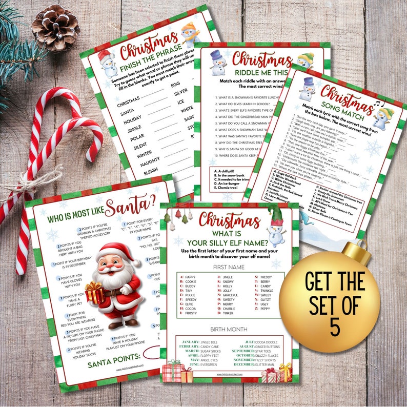 Who is Most Like Santa, Christmas Game Printable, 2023 Christmas Game ...