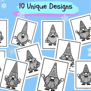 Christmas Gnome Coloring Pages/ Zentangle Activities for Kids ...