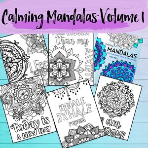 Anxiety Coloring Book/digital/instant Download/easy Mandala Coloring ...