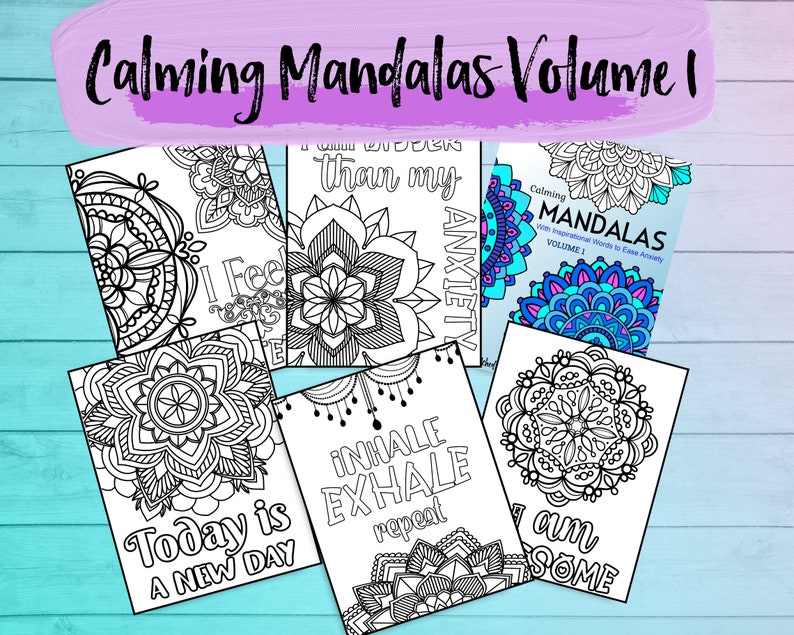 Anxiety Coloring Book/digital/instant Download/easy Mandala Coloring ...