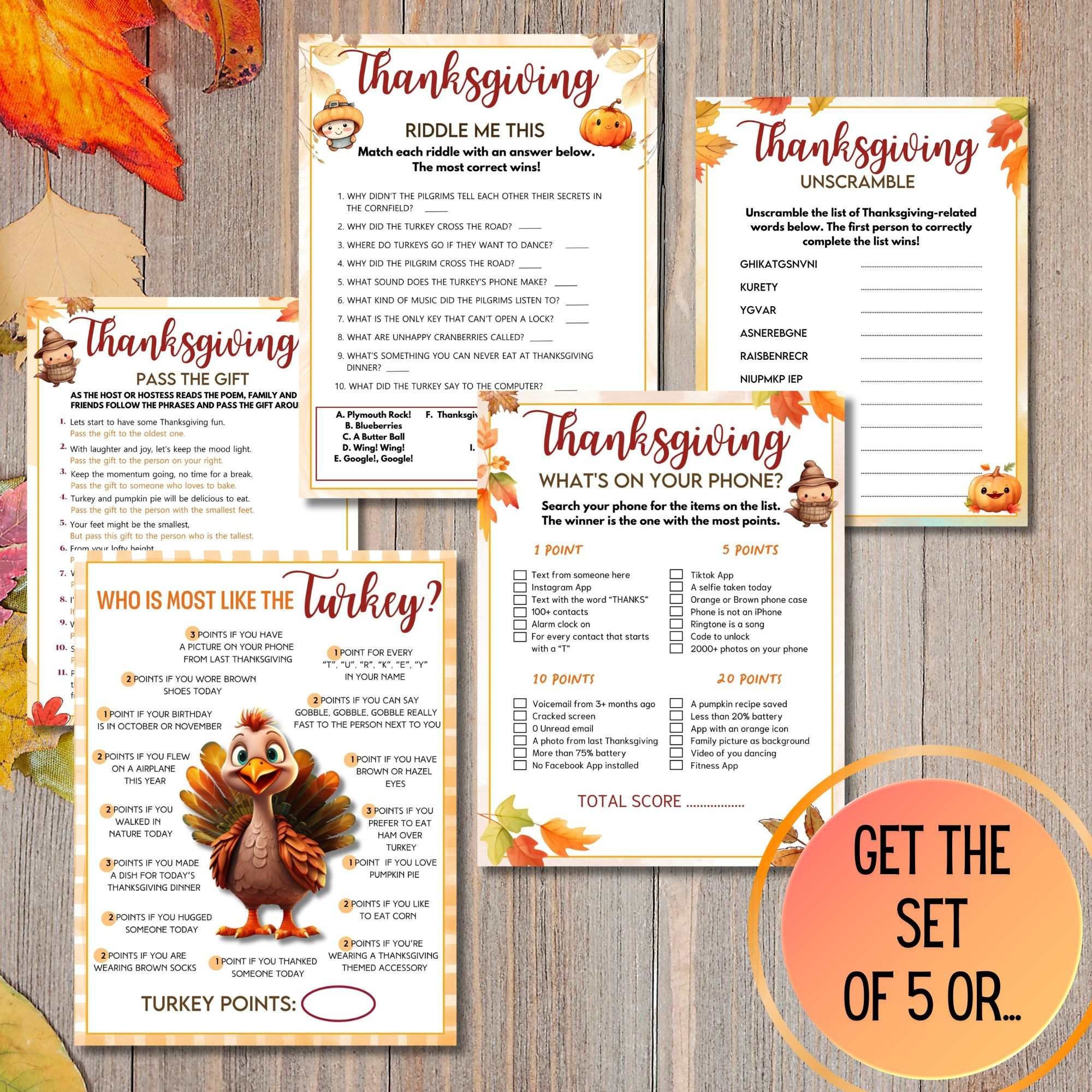 Thanksgiving Game Printable, Thanksgiving Game What’s on Your Phone ...