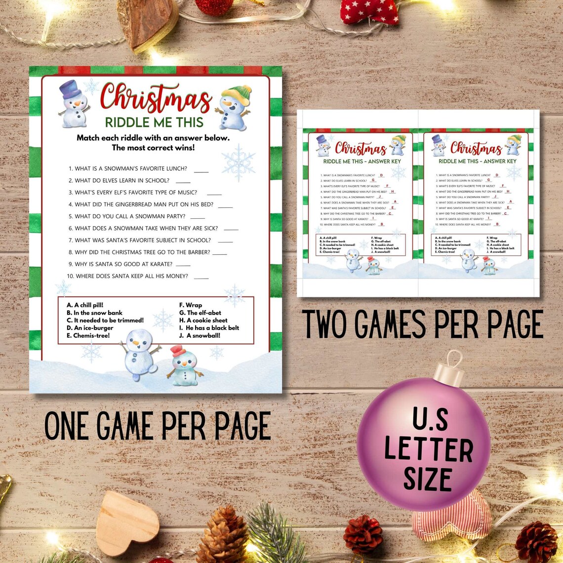 Christmas Riddles, Christmas Riddle Me This Trivia Game, Christmas ...