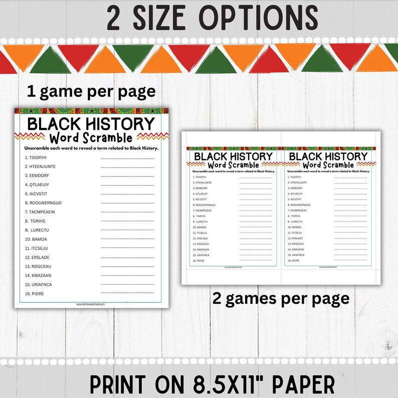 Black History Month Word Scramble Game | African American History ...