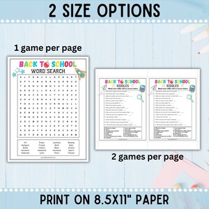 Back to School Word Search, Back to School Games, First Day of School ...