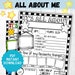 All About Me Printable, Back to School Worksheet Kids, Get to Know Me ...