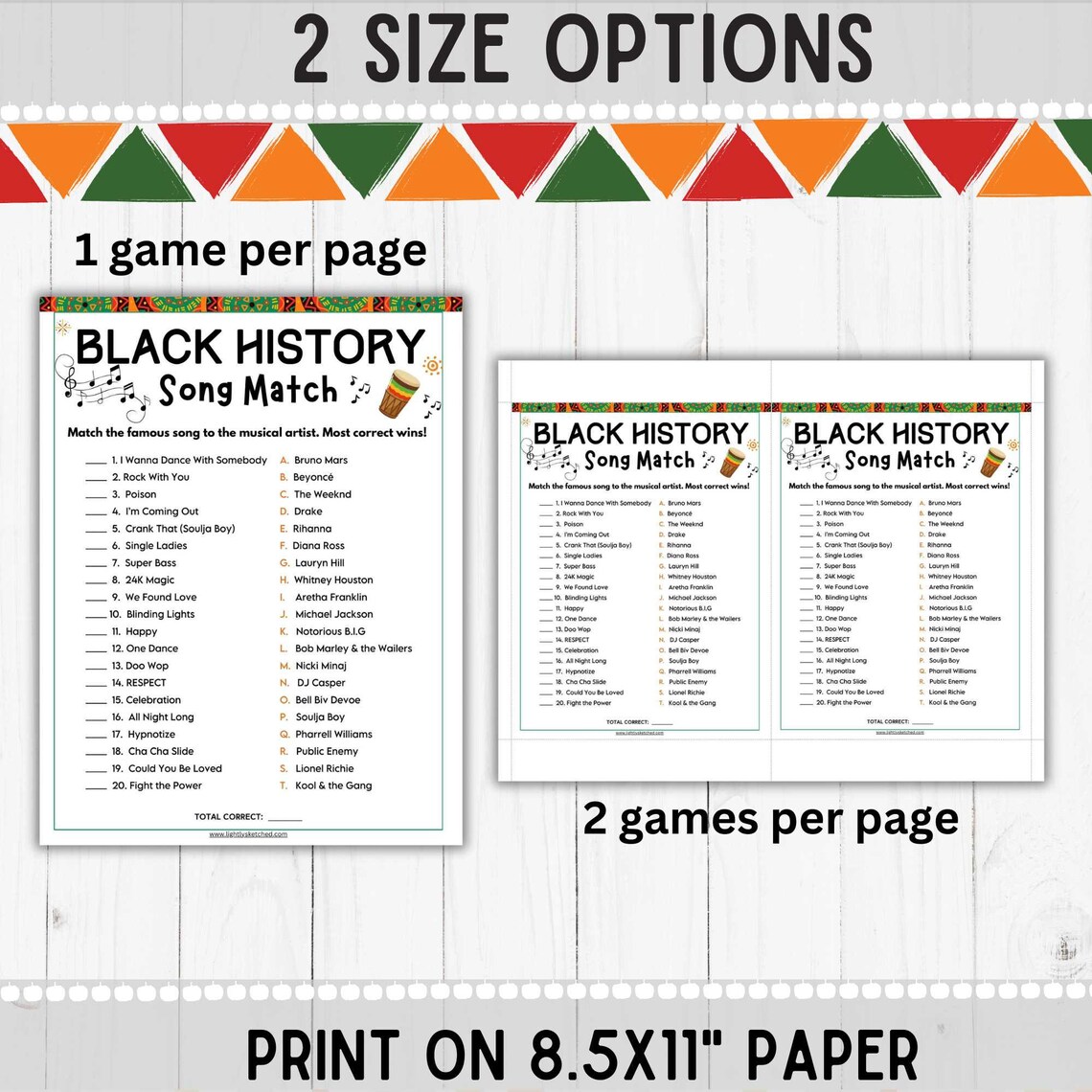Black History Month Music Trivia, Black History Month Song Match, Fun ...