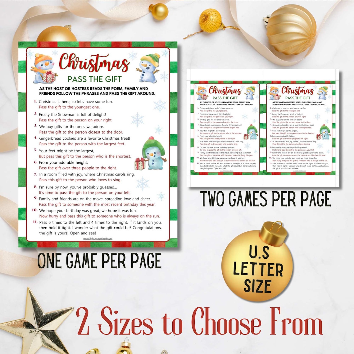 Christmas Game Printable Pass the Gift, Christmas Game, Group Game ...