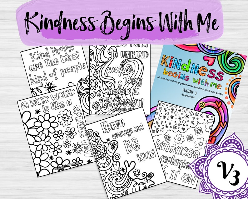 Kindness Quotes/kindness Coloring Pages for Kids/kindness Activity ...