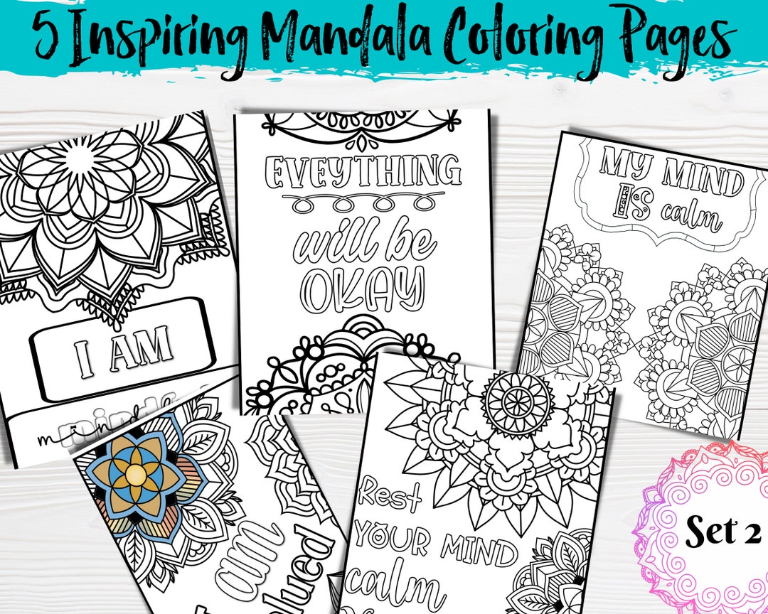 Motivational Quotes Coloring/mandala Coloring Patterns/digital/instant ...