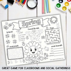 Spring Activity Sheet, Spring Placemat, Spring Activity, Spring ...