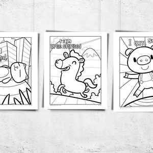 Kawaii Animal Coloring Pages Set 1/digital/instant Download/kawaii ...