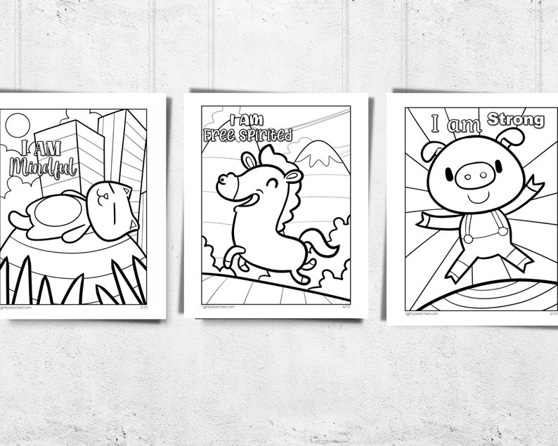 Kawaii Animal Coloring Pages Set 1/digital/instant Download/kawaii ...