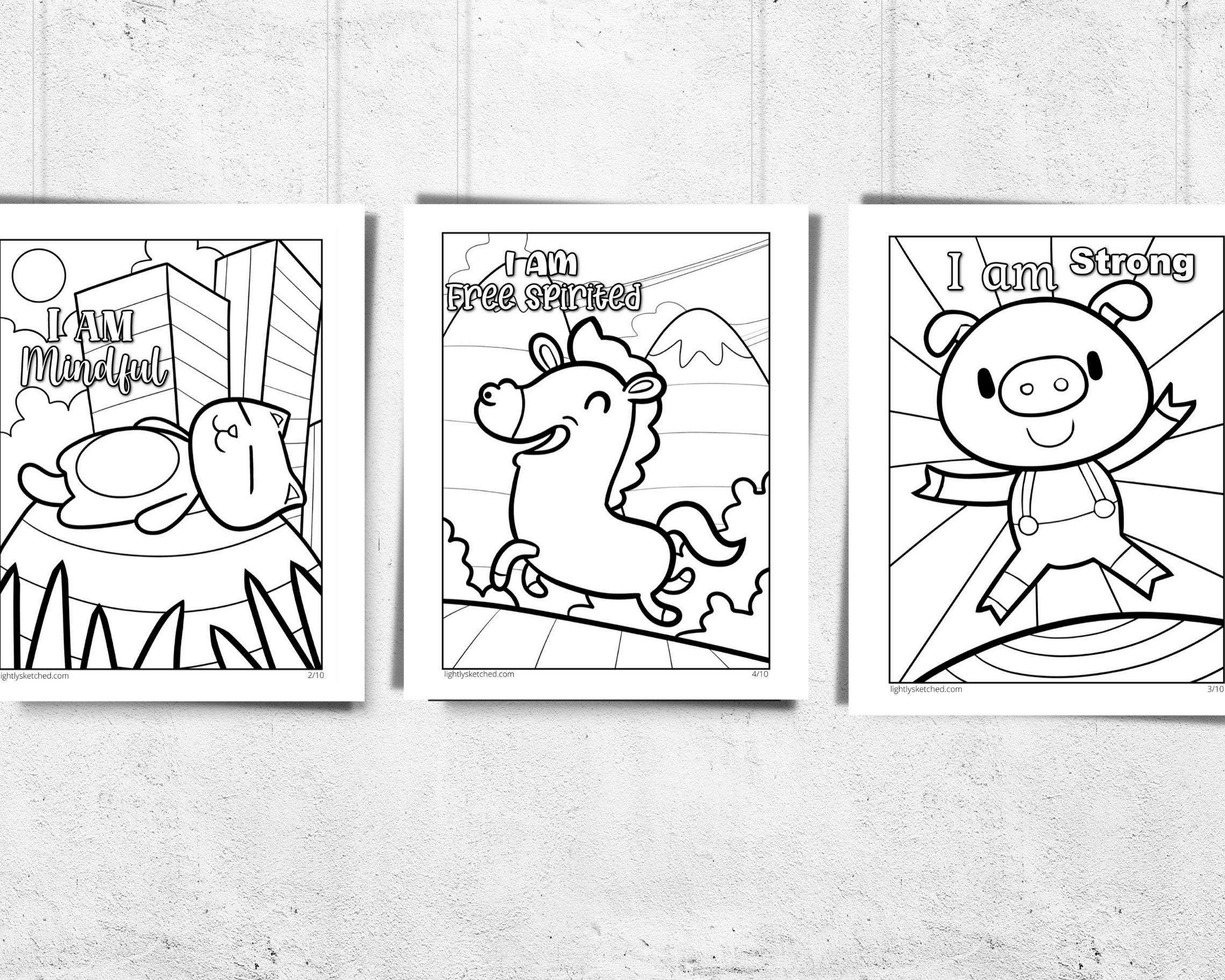 Kawaii Animal Coloring Pages Set 1/digital/instant Download/kawaii ...