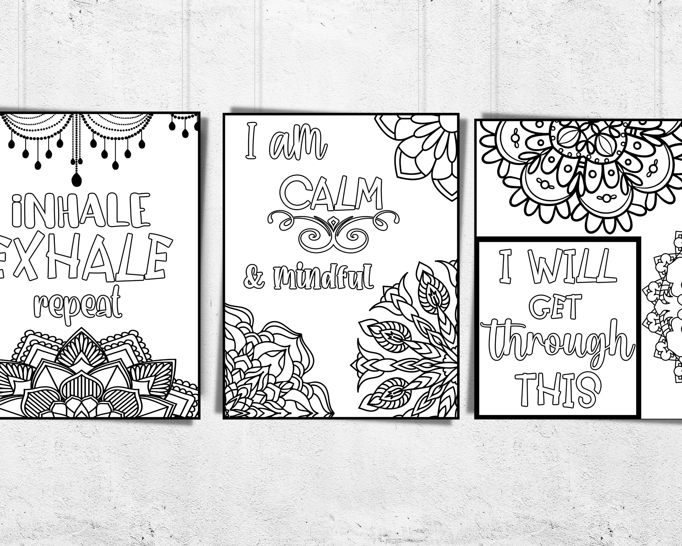 Mental Health Affirmations Coloring Pages/mandala Coloring Pages ...