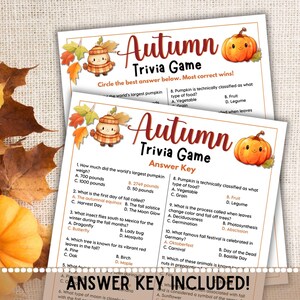 Fall Trivia Game | Printable Autumn Games | Autumn Game for Adults ...