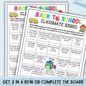 Back to School Classmate Bingo Game, First Day of School Activity, Back ...