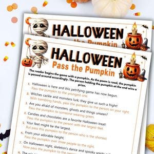Halloween Pass the Pumpkin, Halloween Pass the Prize Game, Halloween ...