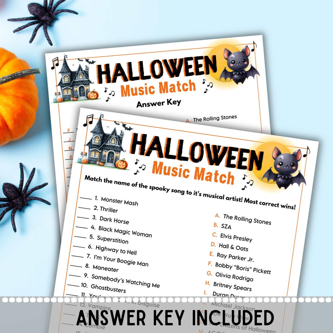 Halloween Song Match, Halloween Party Games, Halloween Trivia Game ...