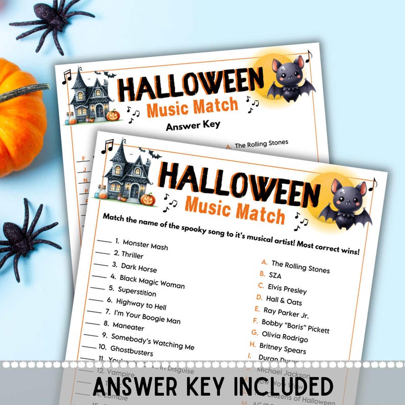 Halloween Song Match, Halloween Party Games, Halloween Trivia Game ...
