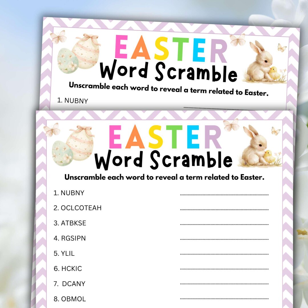 Easter Word Scramble Game | Printable Easter Games | Party Games ...