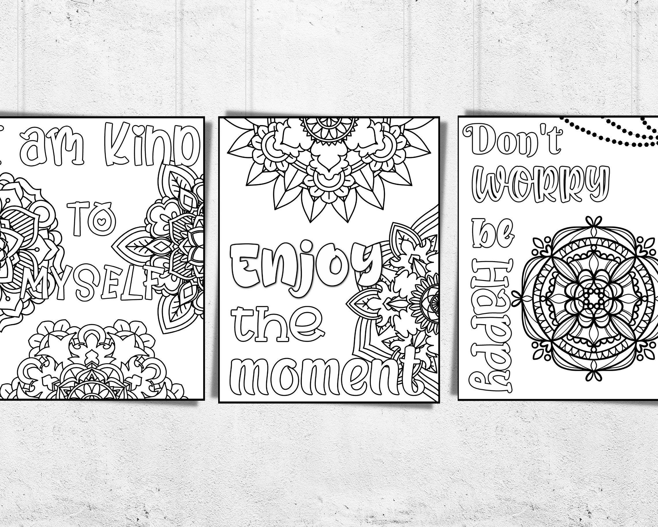 Motivational Quotes Coloring/mandala Coloring Pages/digital/instant ...