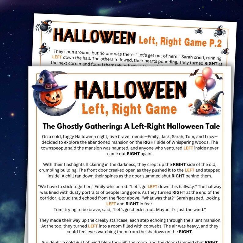 Left Right Halloween Game Left Right Game Pass the Prize Halloween ...
