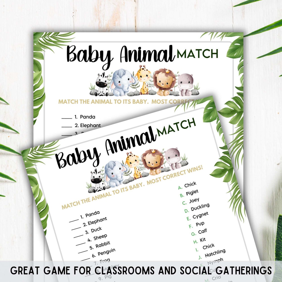 Baby Animal Match Game | Baby Animal Matching | Spring Party Games ...