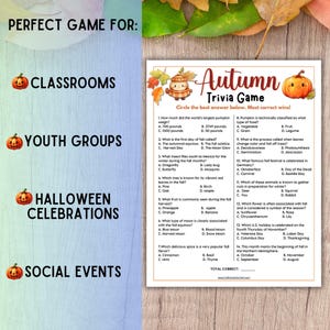 Fall Trivia Game | Printable Autumn Games | Autumn Game for Adults ...