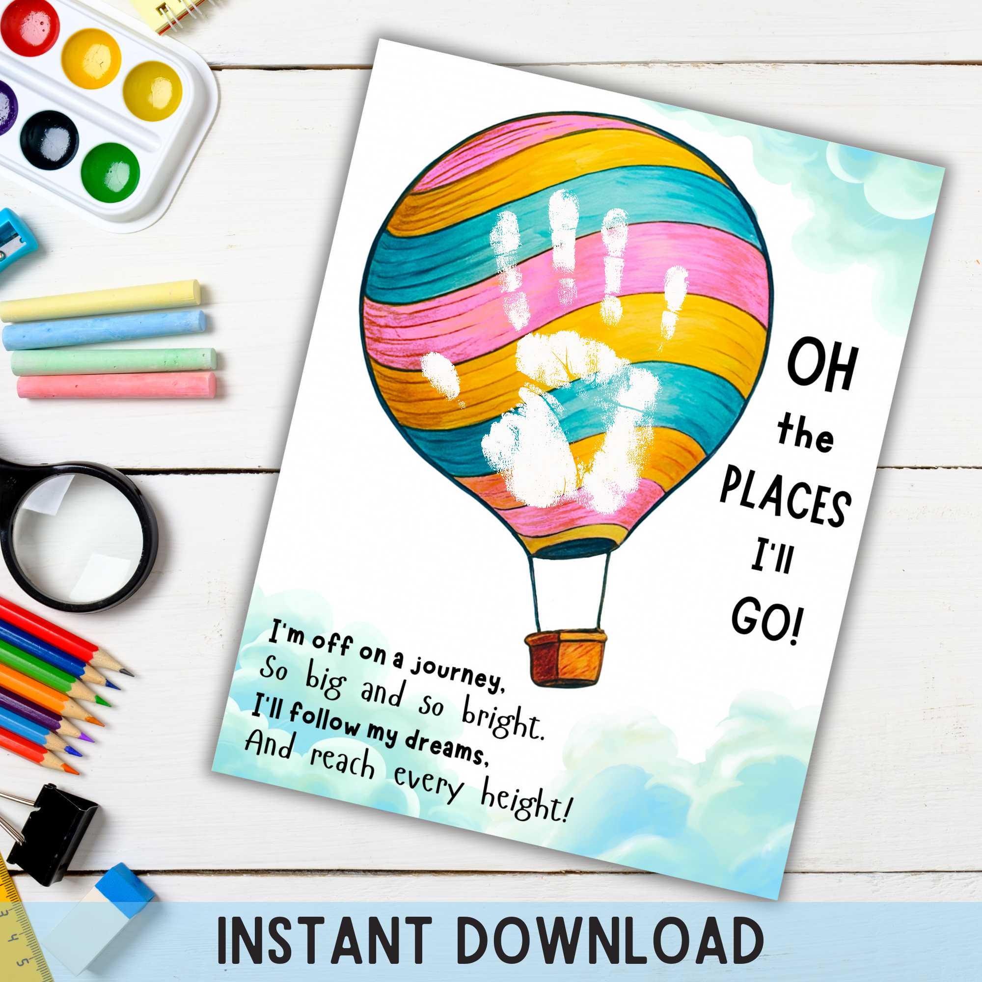 Last Day of School Craft Printable Keepsake, Printable School Handprint ...