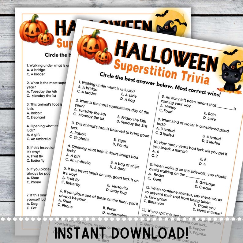 Halloween Superstition Trivia | Halloween Games | Halloween Party Games ...