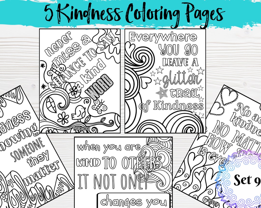 Kindness Coloring Pages/ Kindness Activity/ Digital/instant Download ...