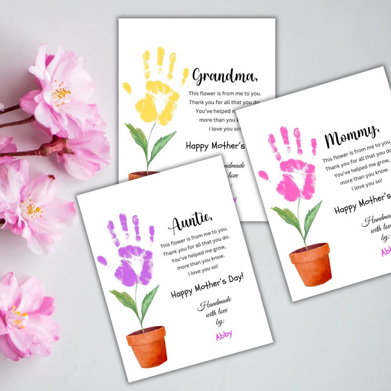 Mothers Day Handprint Craft, Mothers Day Printable, Mothers Day Poem ...