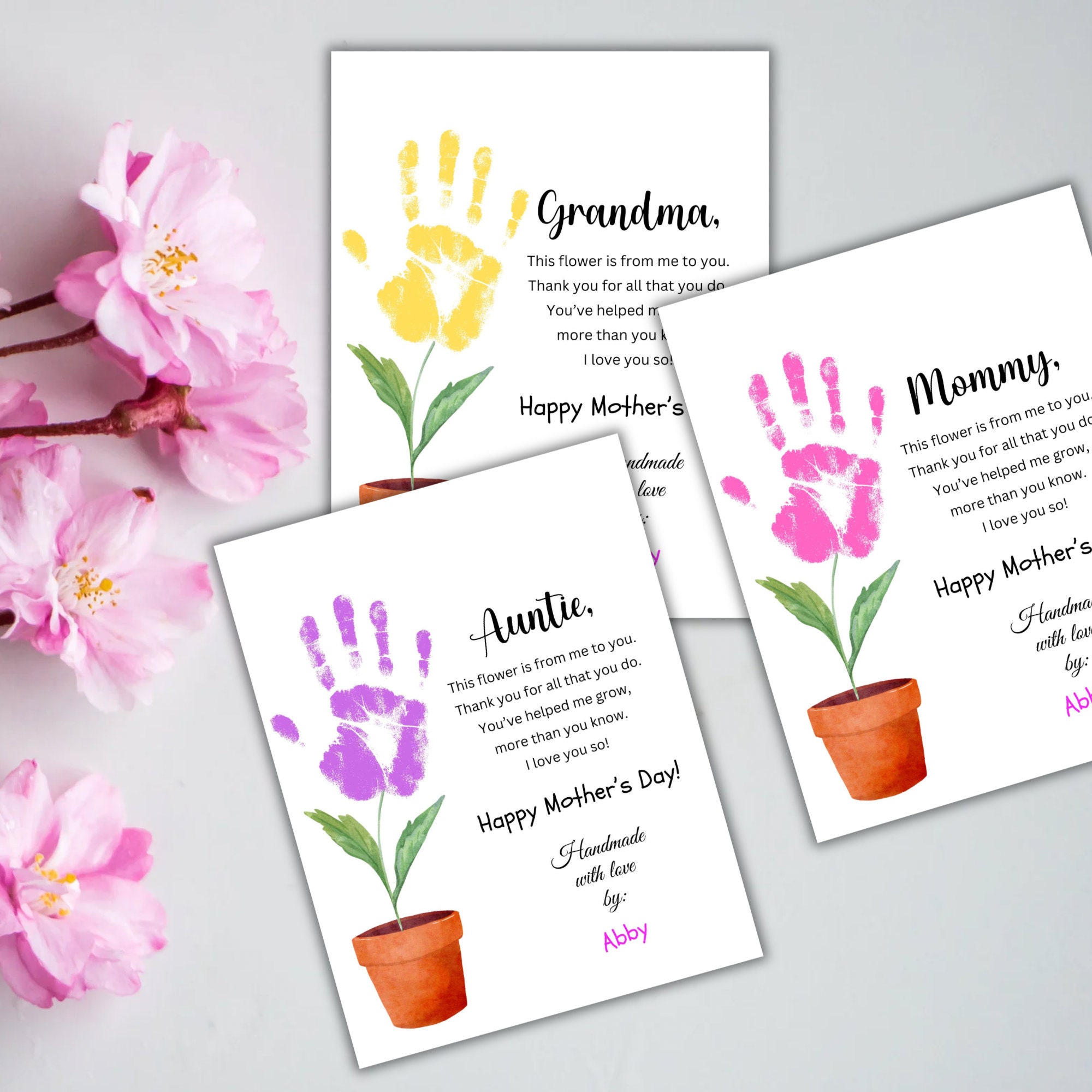 Mothers Day Handprint Craft, Mothers Day Printable, Mothers Day Poem ...